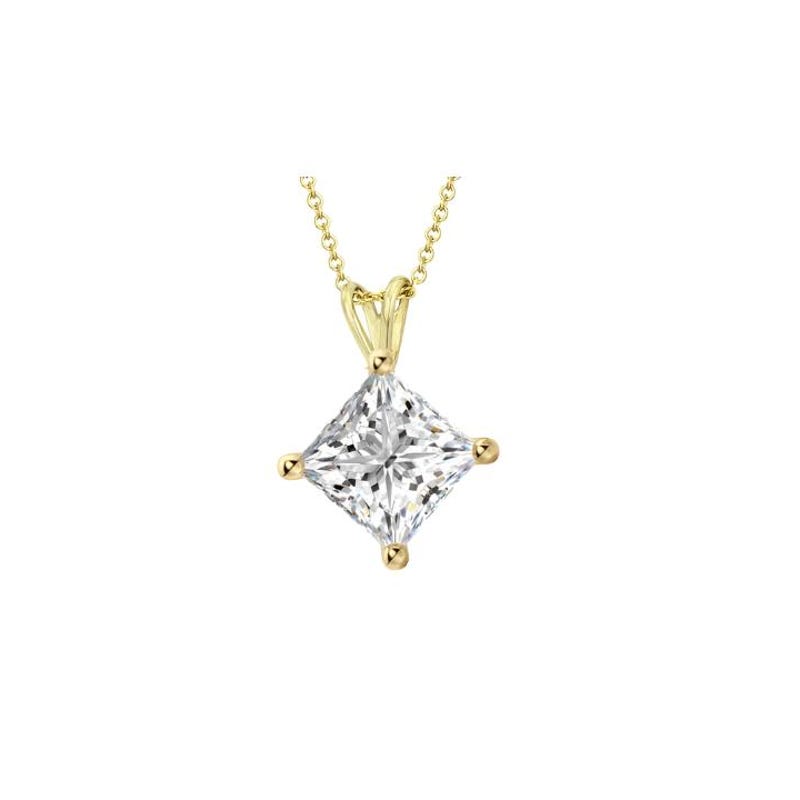 Princess Cut 5mm Pendant - Etsy