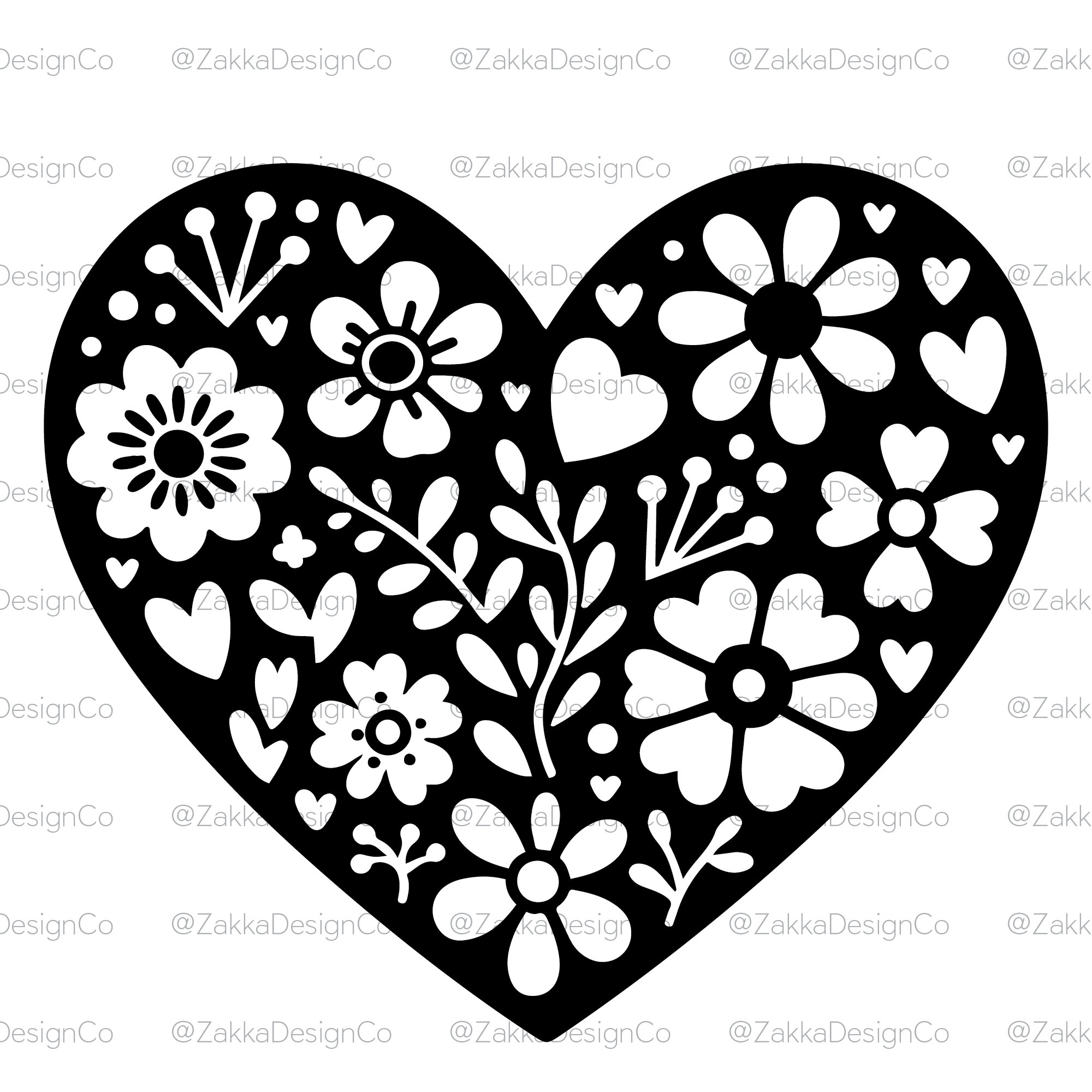 Flower Heart Svg | Heart Filled With Flower, Valentine, Dxf, Png, Cut ...