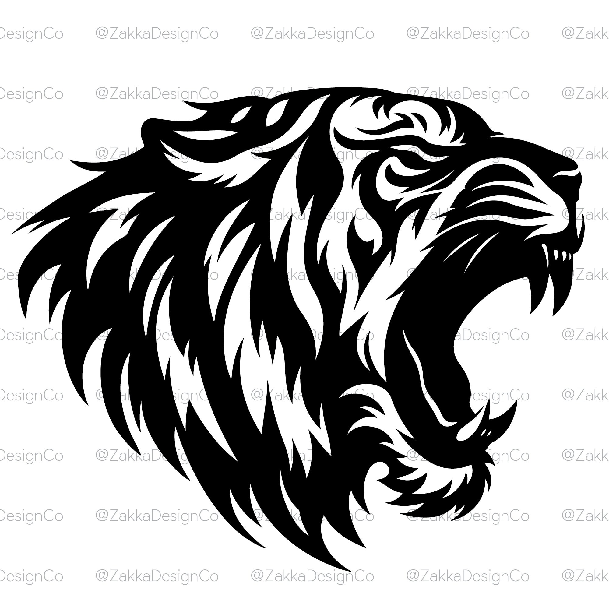 Tiger Roaring Svg | Tiger, Wild, King, Animal, Dxf, Png, Cut Files for ...