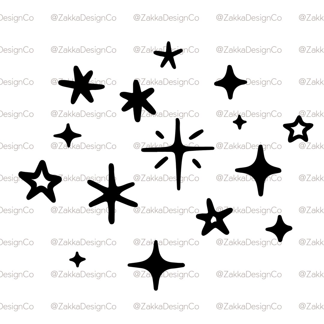 Hand Drawn Sparkles Svg, Magic Dust Svg, Stars, Sublimation, Cute, Cut ...