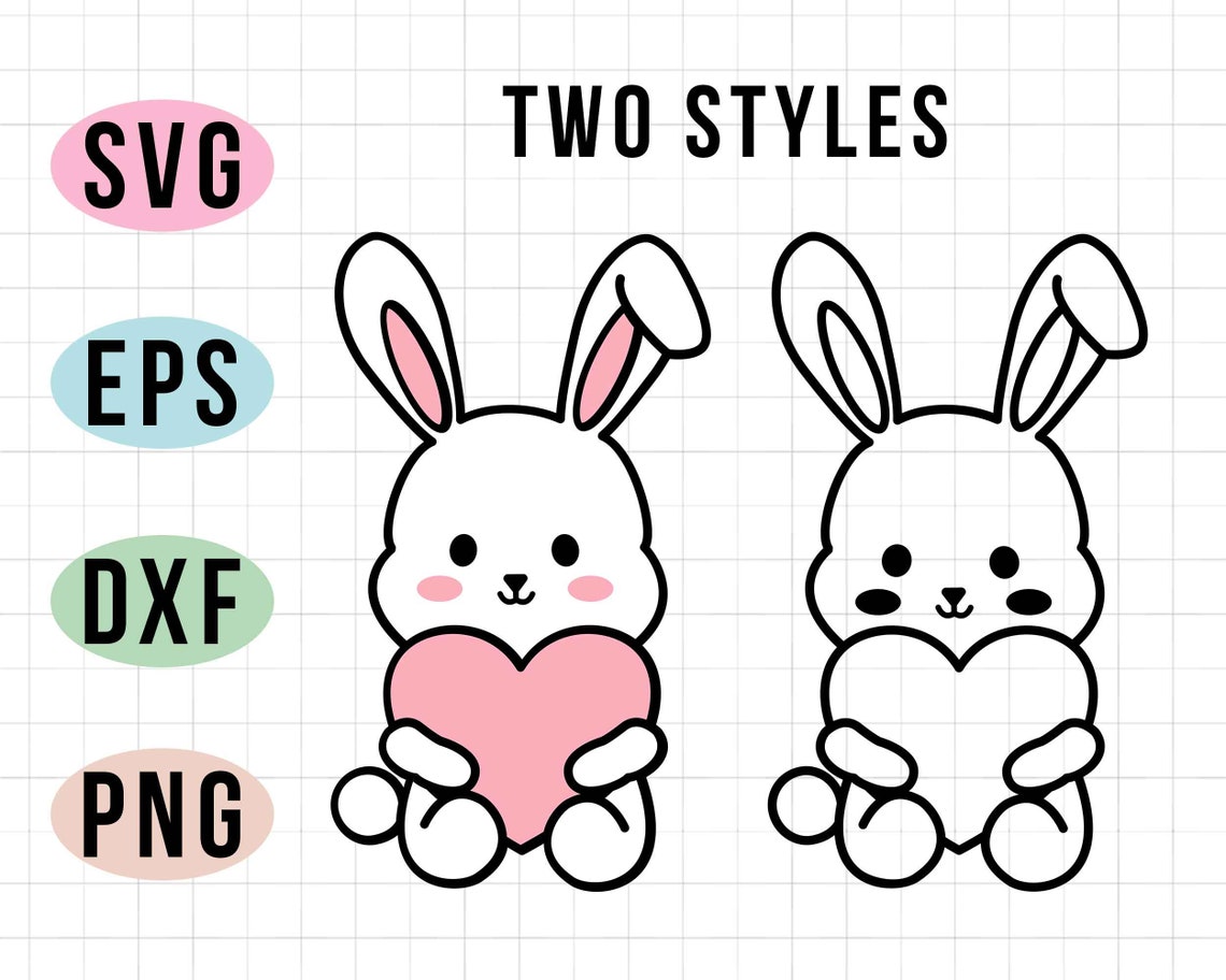 Cute Bunny Svg | Layered Kawaii Rabbit Svg | Adorable Animal Cruelty ...