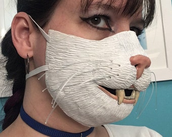 Latex Cat Mask With Eyelashes and Pink Ears - Etsy