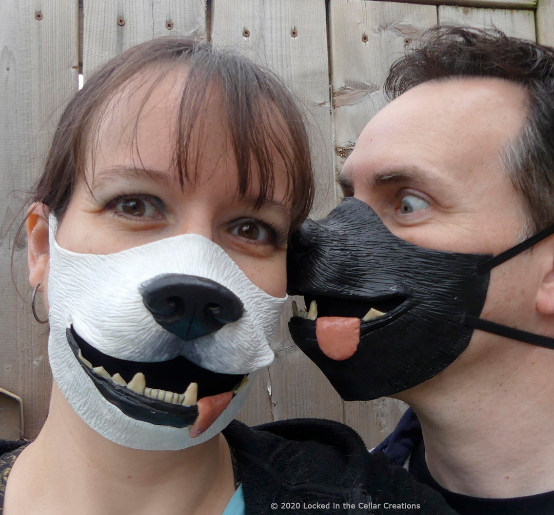 Dog Face Mask - Unique Latex Face Mask With Fabric Lining - Fun Animal ...