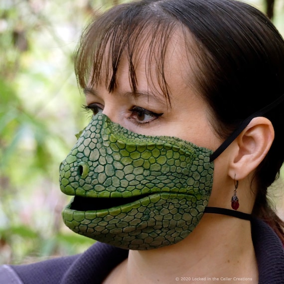 Deluxe Reptile Face Mask Iguana/snake/lizard/mutant Animal - Etsy