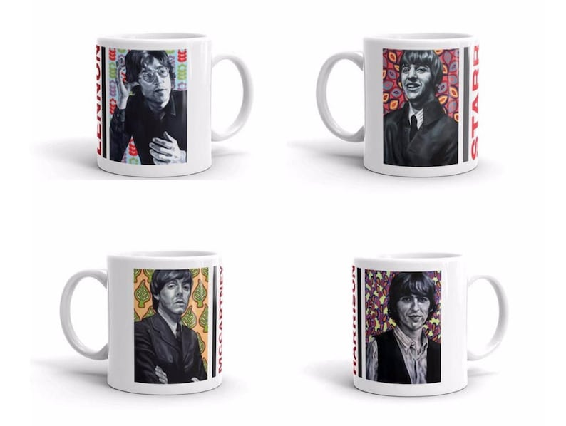 Set of Beatles Mugs, Set of 4, Musician Mugs, Christmas Gift, Beatles ...