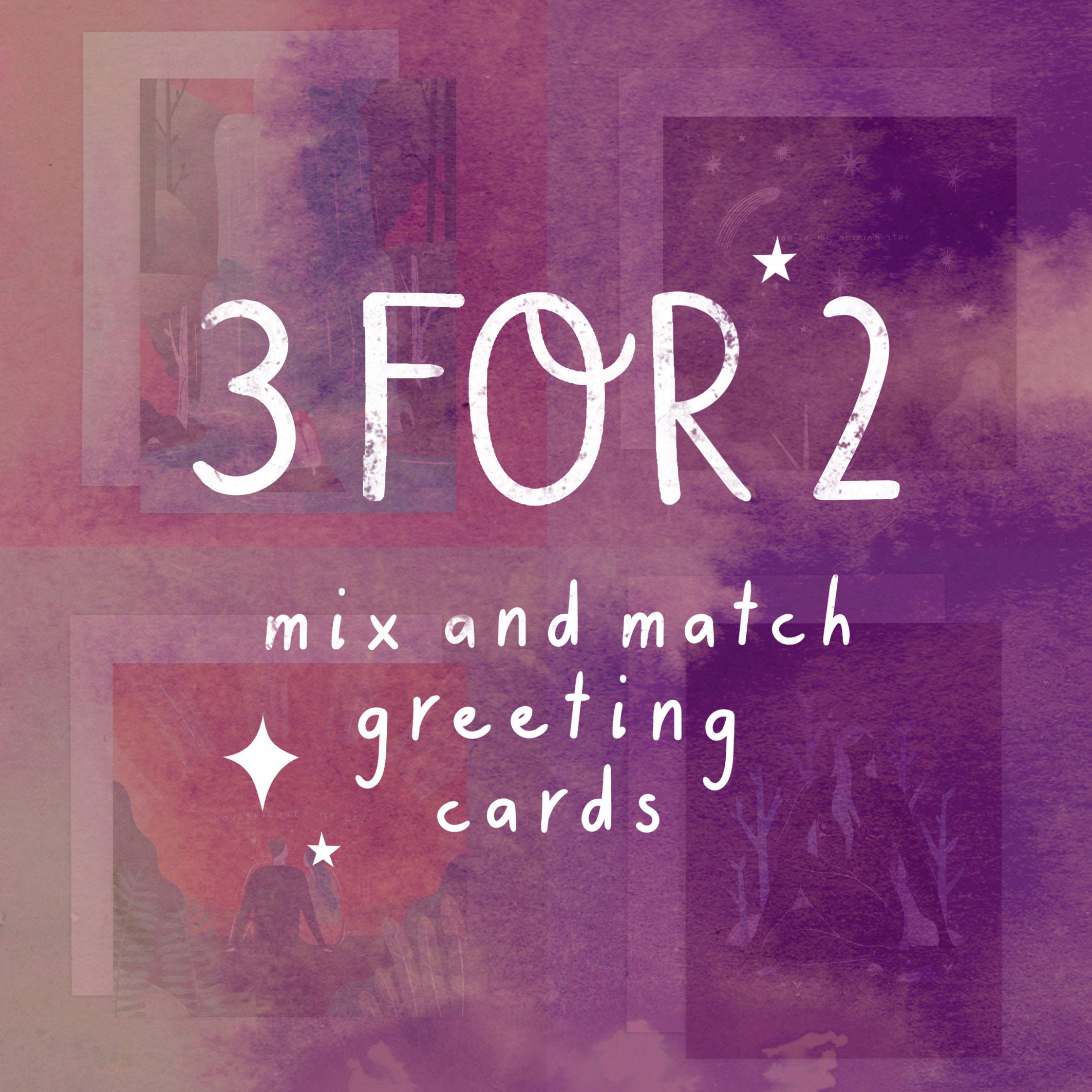 3 for 2 Greeting Cards Pack of 3 Mix & Match Illustration - Etsy UK