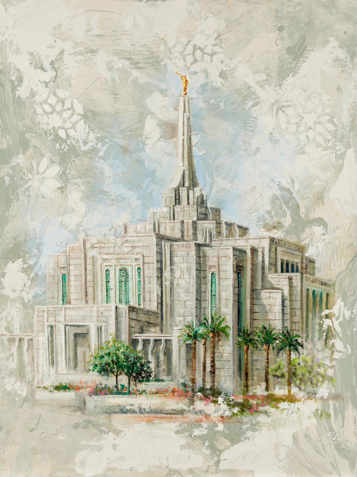 Gilbert Arizona LDS Mormon Temple Art. Beautiful and Unique Canvas ...