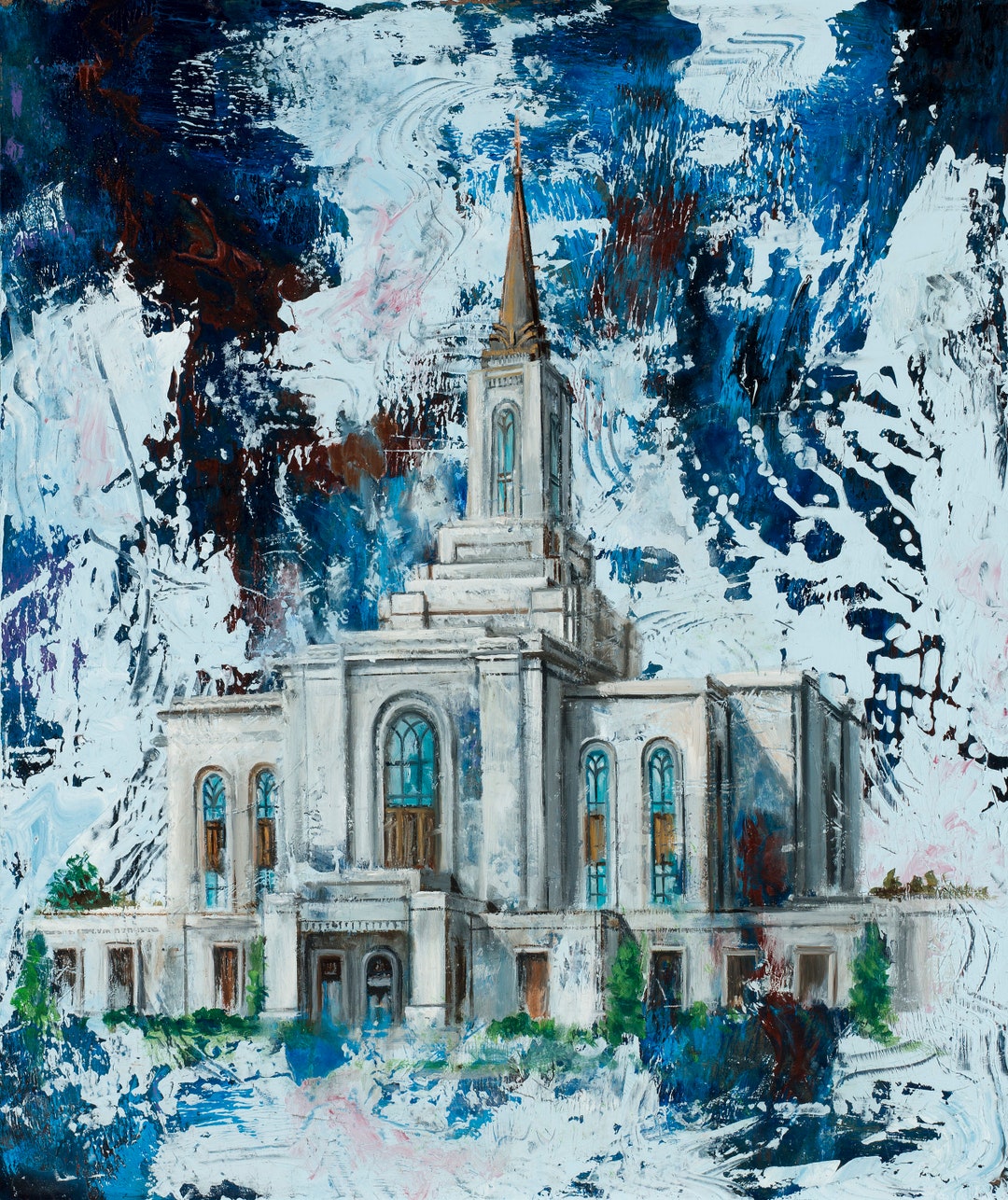 Orem Temple! Utah. LDS Mormon Temple Art. Beautiful and Unique Canvas ...