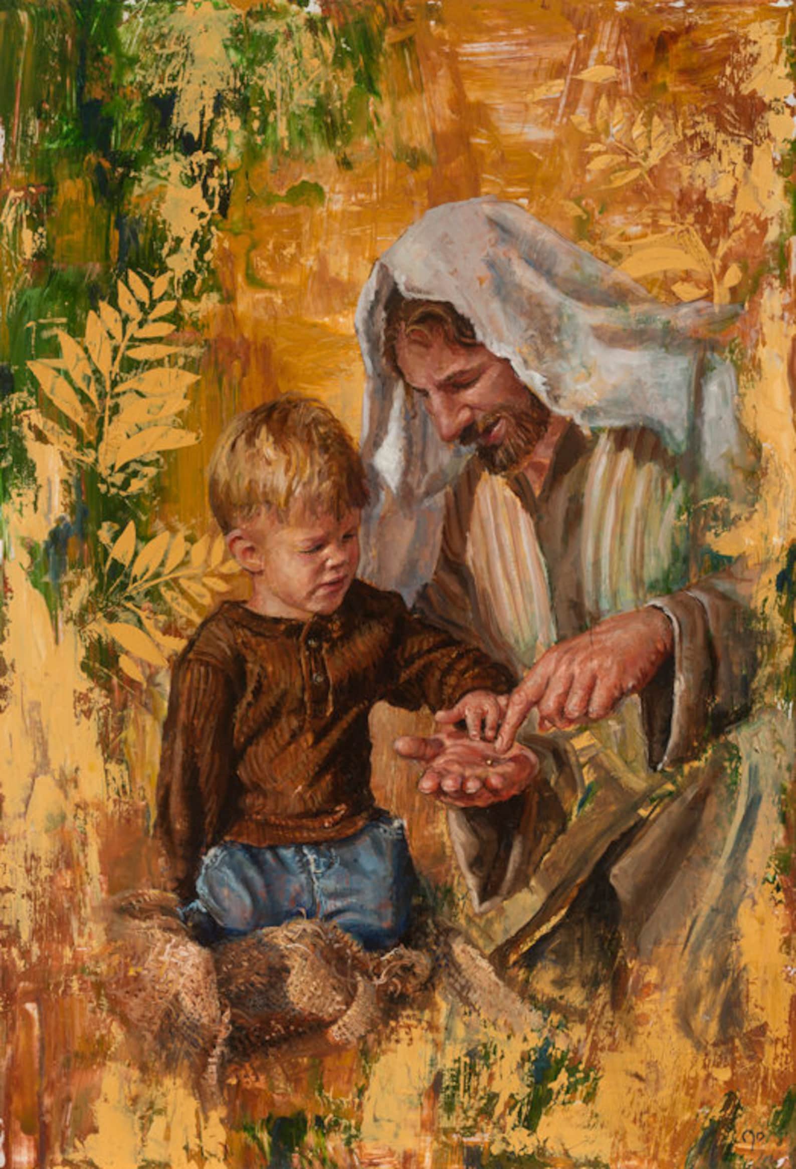 The Faith of a Mustard Seed" Depicting Christ Telling the Parable to a ...