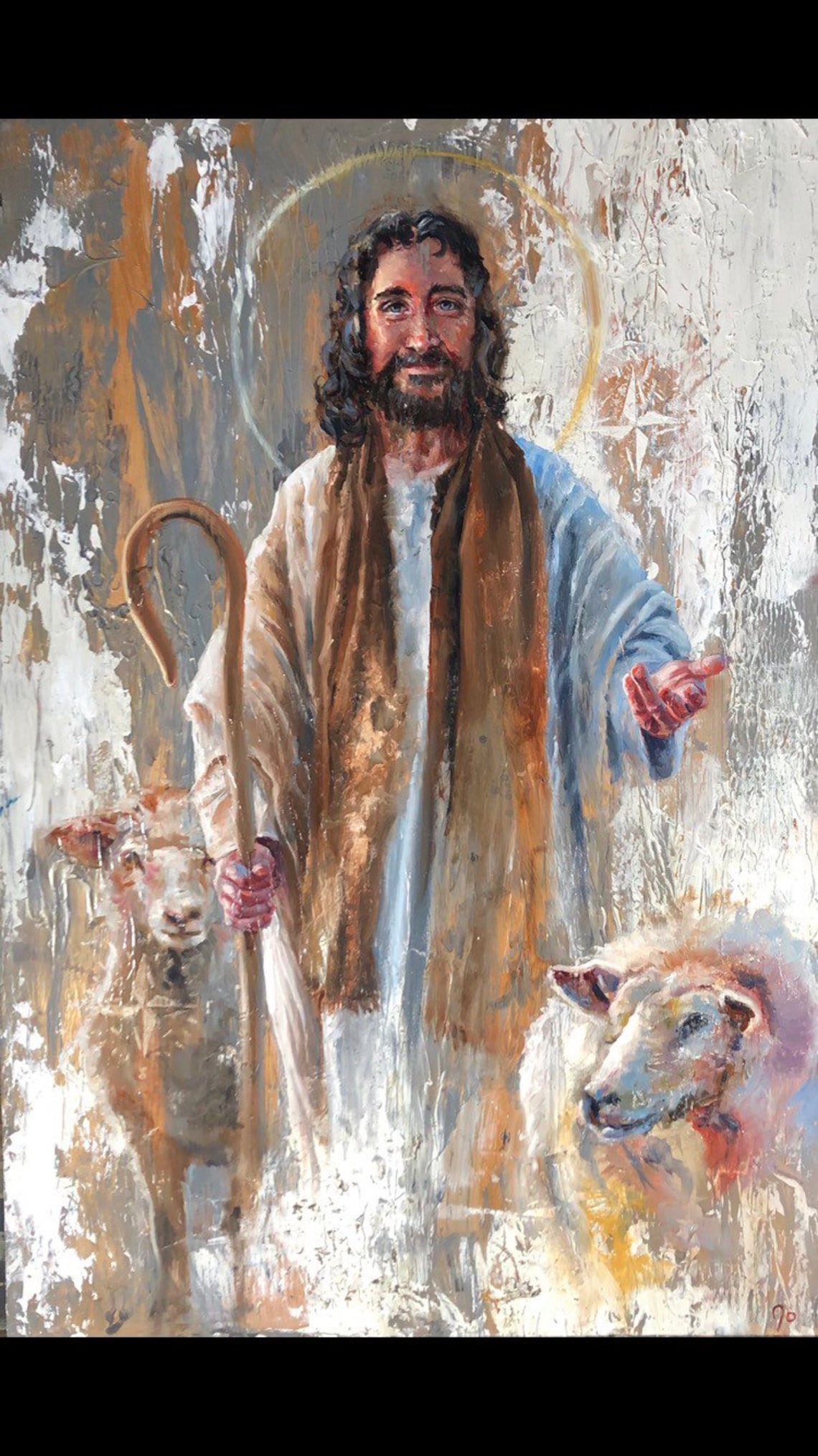Der gute Hirte" Ruft Jesus zu seinen Schafen, die hier ihn - Etsy.de