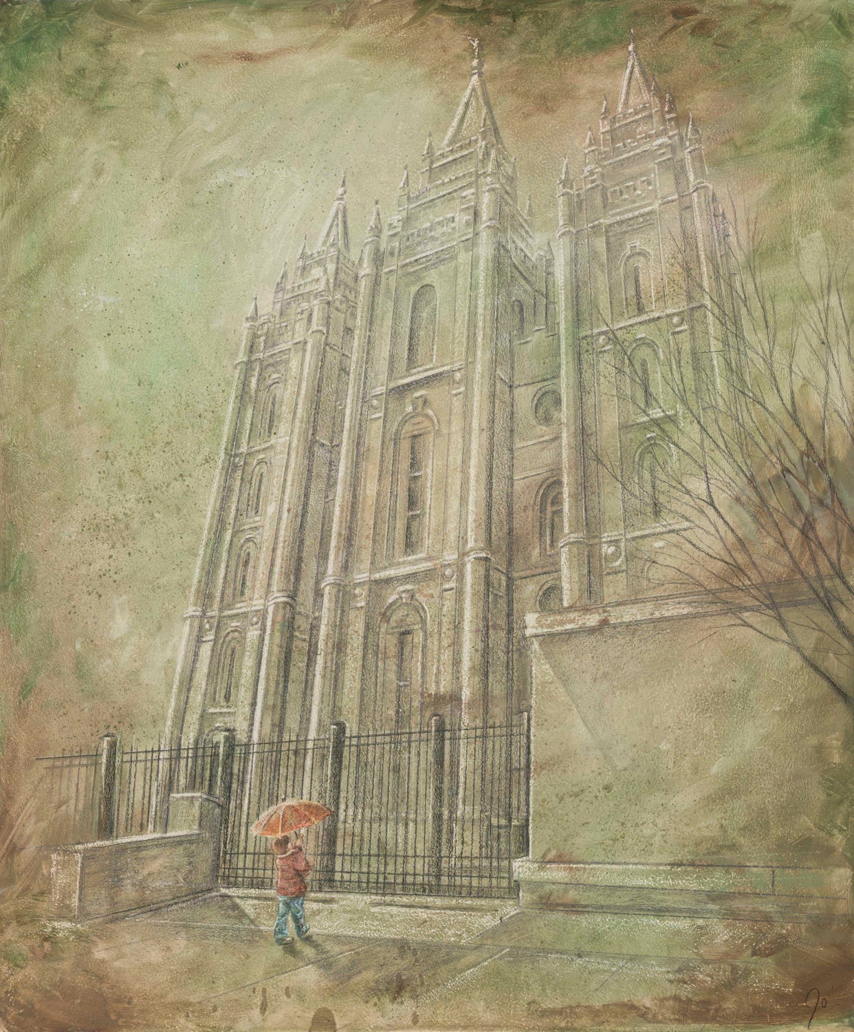 Salt Lake Temple Spring LDS Mormon Temple Art. Beautiful and Unique ...