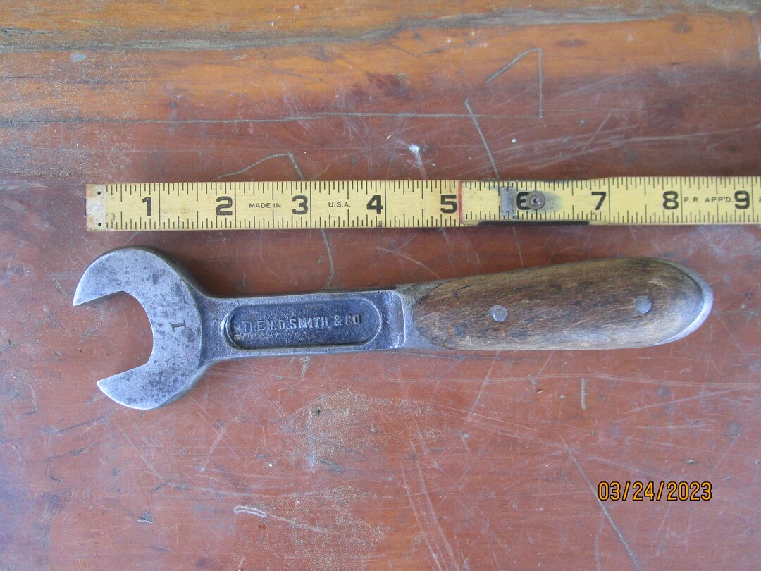 H. D. Smith Perfect Handle 1 Inch Open End Wrench Brown & Sharpe Marked ...
