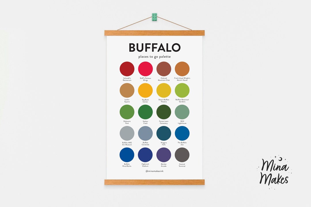 Buffalo, NY Places to Go Color Palette Poster 11x17in - Etsy