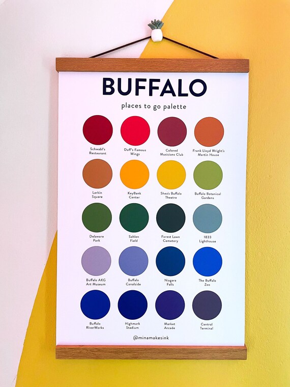 Buffalo NY Places to Go Color Palette Poster 11x17in - Etsy