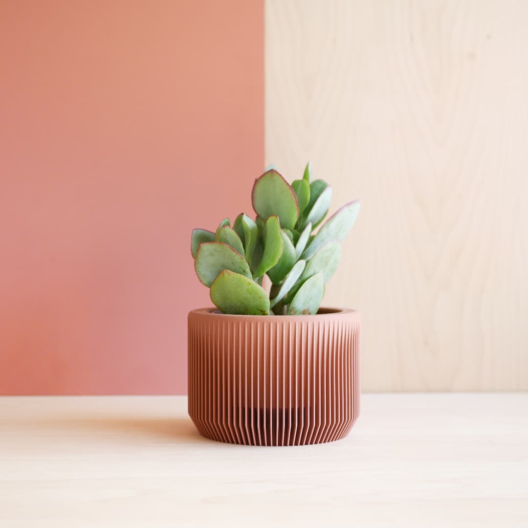 Pink Terracotta Plant Pot, Unique Textured Planter, Original Planter ...