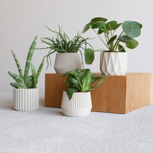 Set of 4 Small Indoor Planters White - Original Planter Gift ! - Etsy