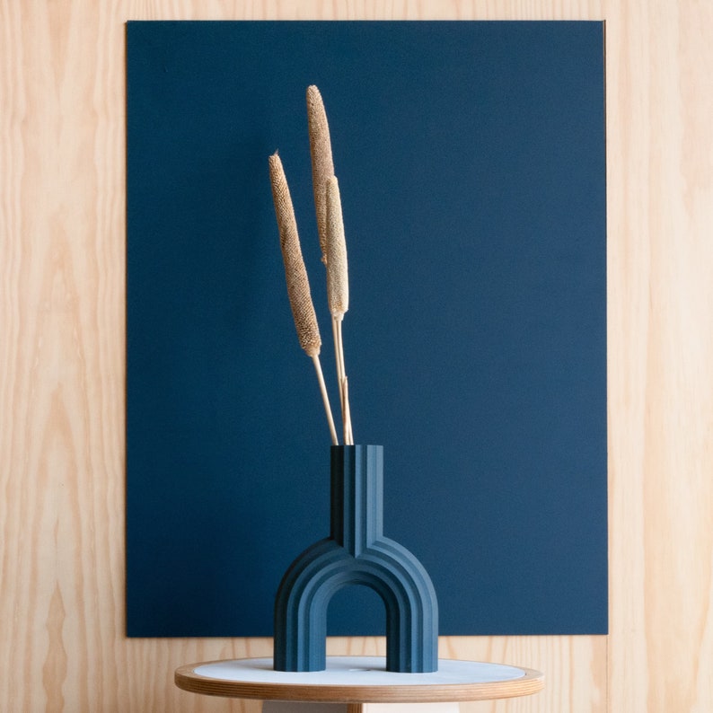Blue Indigo Arch Vase - Perfect for Dried Flowers ! - Etsy