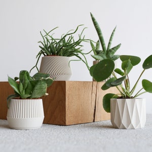 Set of 4 Small Indoor Planters White - Original Planter Gift ! - Etsy