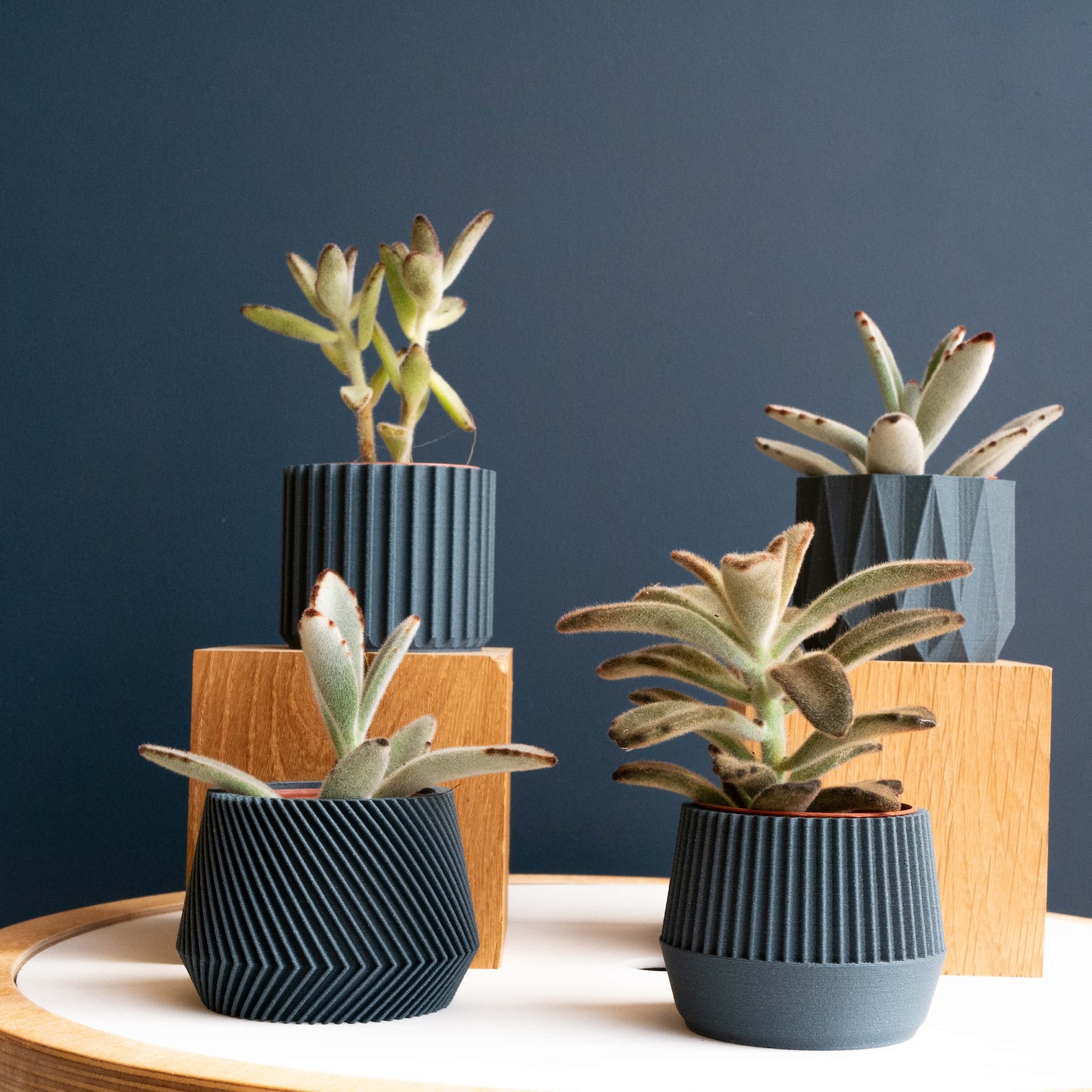 Set of 4 Small Indoor Planters Indigo Blue Original Planter Gift - Etsy UK