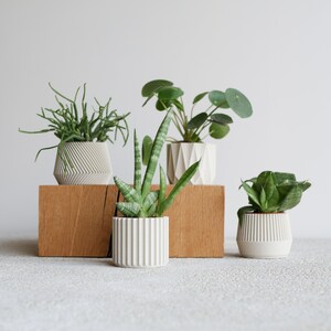 Set of 4 Small Indoor Planters White - Original Planter Gift ! - Etsy