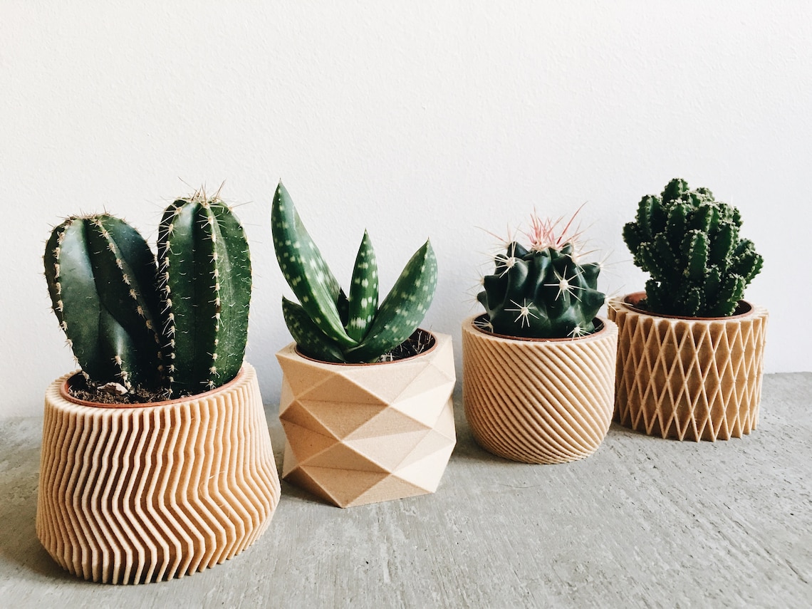 Set of 4 small indoor planters Original planter gift | Etsy
