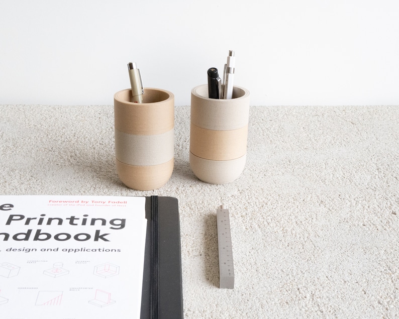 Pen Holder - Two Tone - Natural and White - Etsy