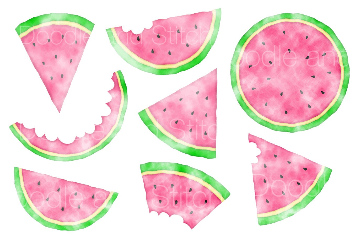 Watermelon Clipart Set Watercolour Watermelon Clip Art | Etsy Canada