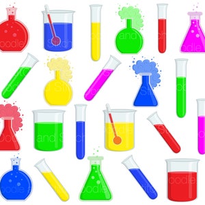 Science Clip Art Set, Fun Scientific Clipart, Science Experiment ...