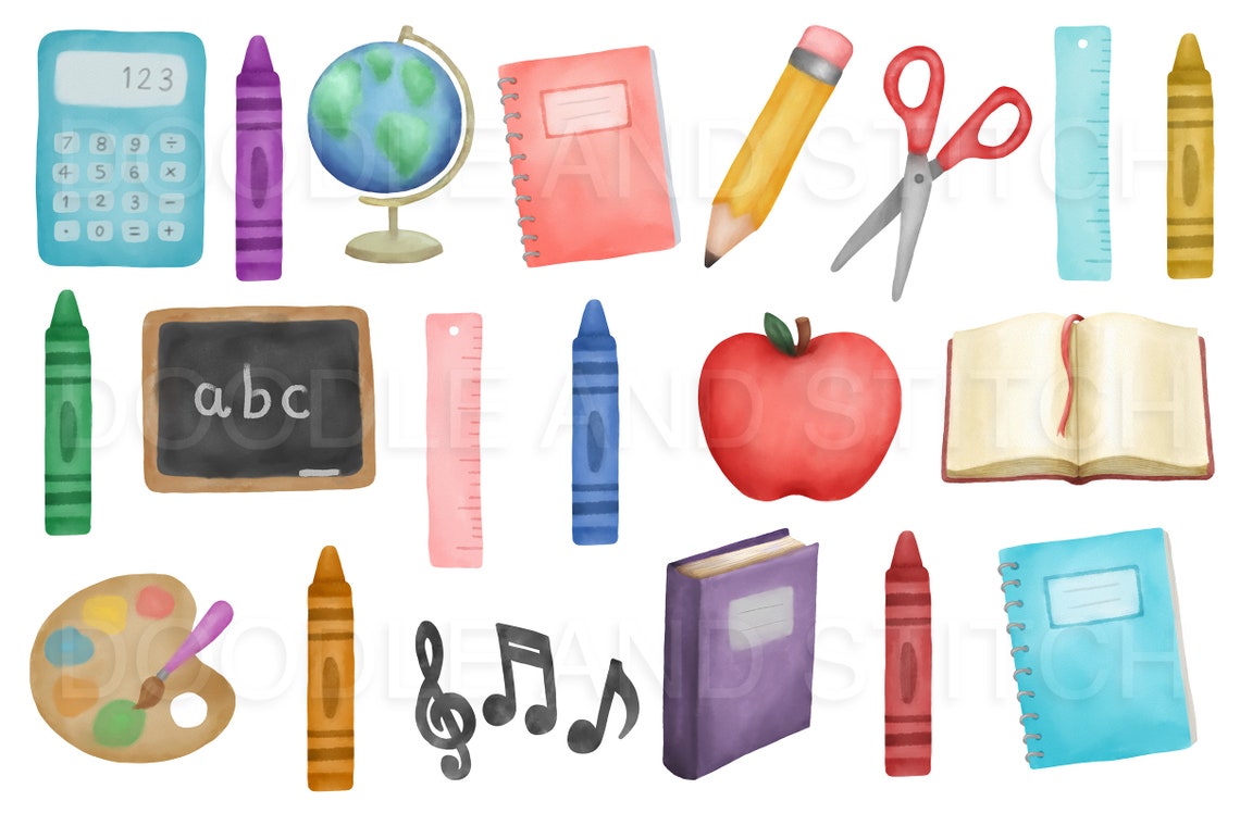 School Clipart Illustrations Back to School Clip Art Designs - Etsy