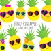 Pineapple Clip Art Pictures, Pineapples in Sunglasses Summer Clipart ...