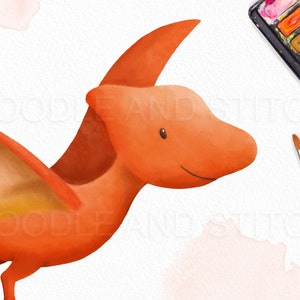 Watercolor Dinosaur Illustrations, Cute Watercolour Dinosaur Clipart ...