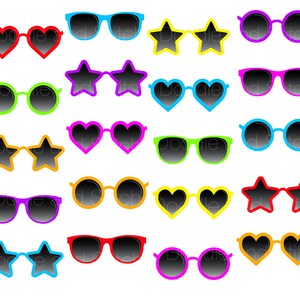 Sunglasses Clip Art Pictures, Colourful Glasses Clipart, Summer Digital ...