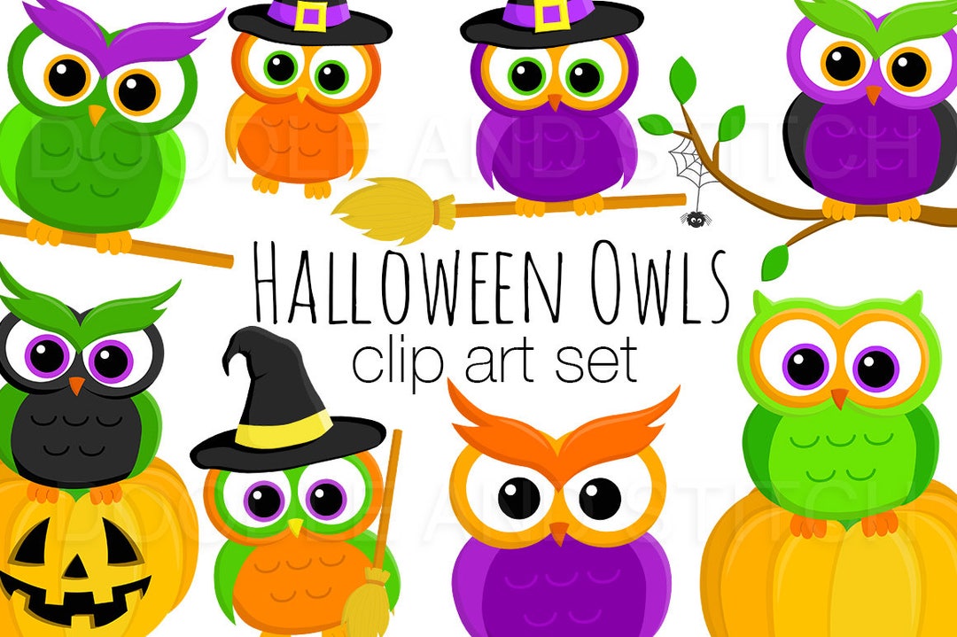 Halloween Owls Clipart, Spooky Owl Clip Art Pictures, Halloween Owl ...