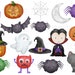 Halloween Watercolor Clipart Illustrations, Witch Vampire Pumpkin Clip ...