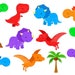 Dinosaur Clipart Set, Cute Dinosaur Illustrations, T-rex Clip Art ...