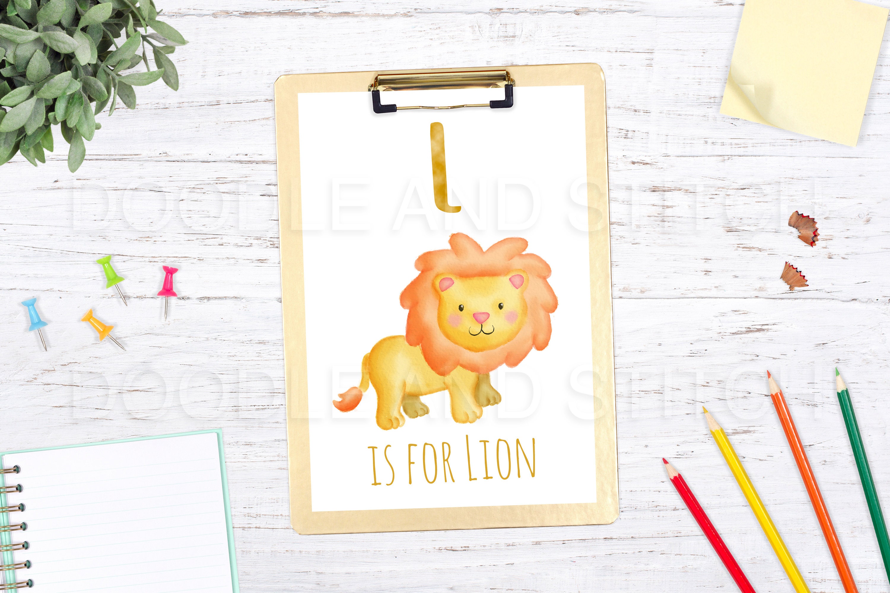 Alphabet Animals Clipart Set, Watercolor A-Z Animals Clip Art Designs ...