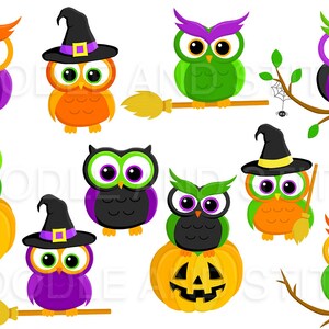 Halloween Owls Clipart, Spooky Owl Clip Art Pictures, Halloween Owl ...