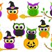 Halloween Owls Clipart, Spooky Owl Clip Art Pictures, Halloween Owl ...