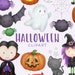 Halloween Watercolor Clipart Illustrations, Witch Vampire Pumpkin Clip ...