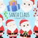 Santa Clipart Set, Commercial Use Christmas Clip Art, Cute Santa ...