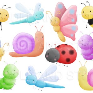Watercolor Bug Clipart Illustrations, Cute Insect Clip Art Designs ...