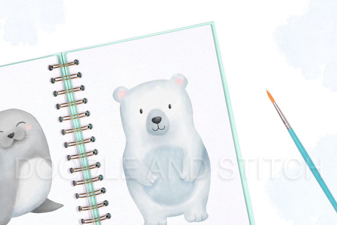 Arctic Animals Watercolor Clipart, Winter Animals Watercolour ...