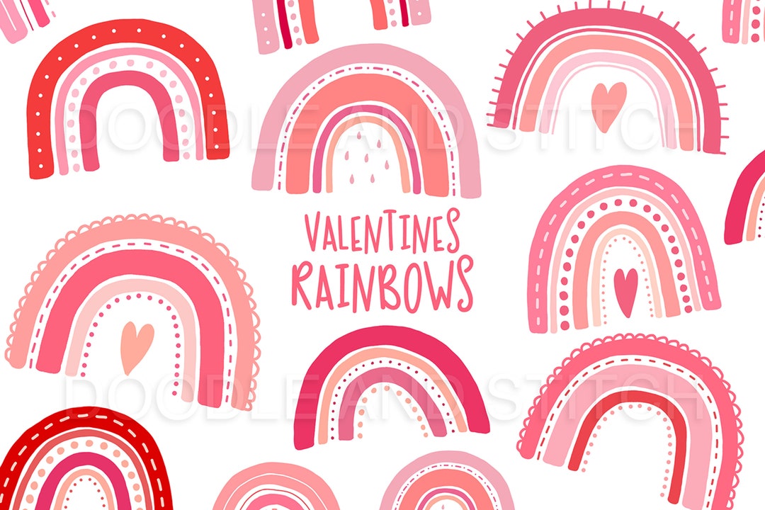Valentines Rainbow Clipart, Love Rainbows, Cute Rinbows, Cute Rainbow ...