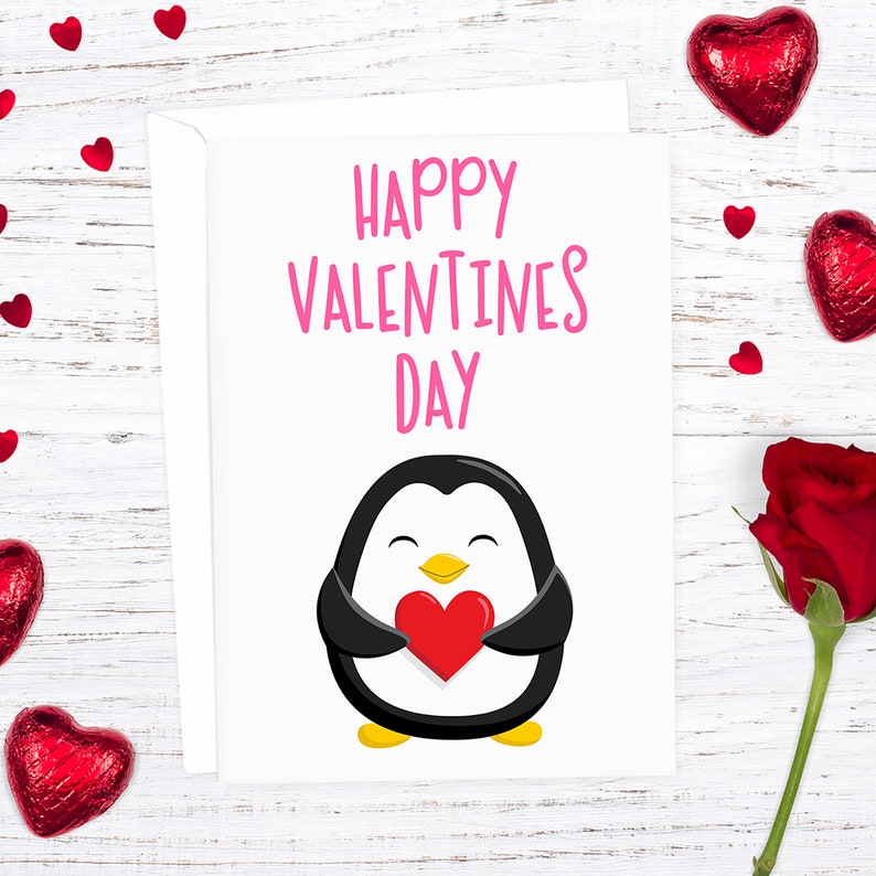 Valentines Penguin Clipart Set, Cute Penguin Clip Art, Valentines ...
