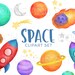 Space Clipart Set, Watercolor Space Illustrations, Watercolor Planets ...