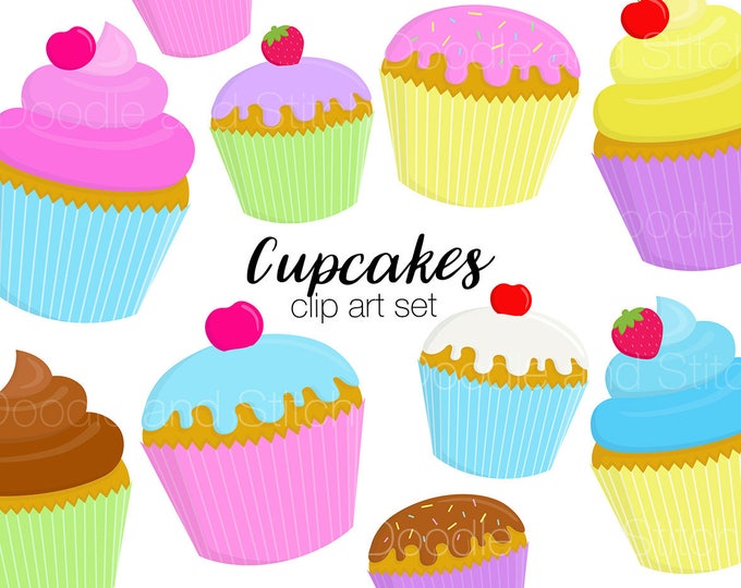 Digital Clip Art Set and Digital Paper - Cute Tea Party. Kawaii Clip ...