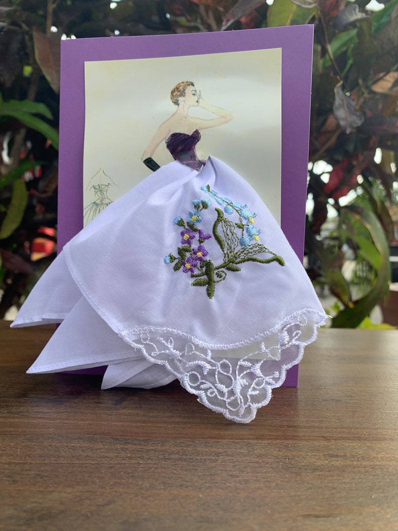 Hankie Greeting Card ( Embroidered) Package of 6, Hankies, Vintage ...
