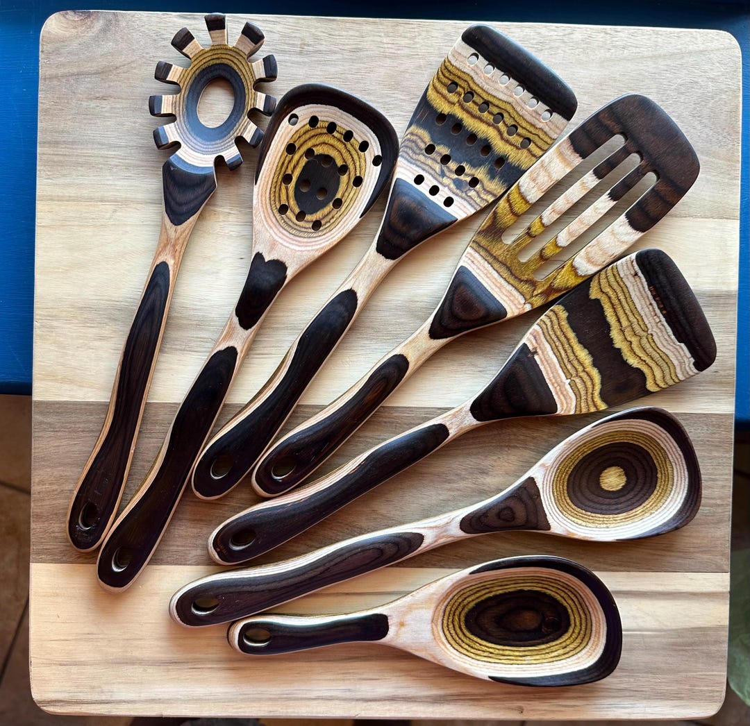 Natural Pakkawood Colorful Kitchen Utensils, Kitchenware, Wooden Spoon ...