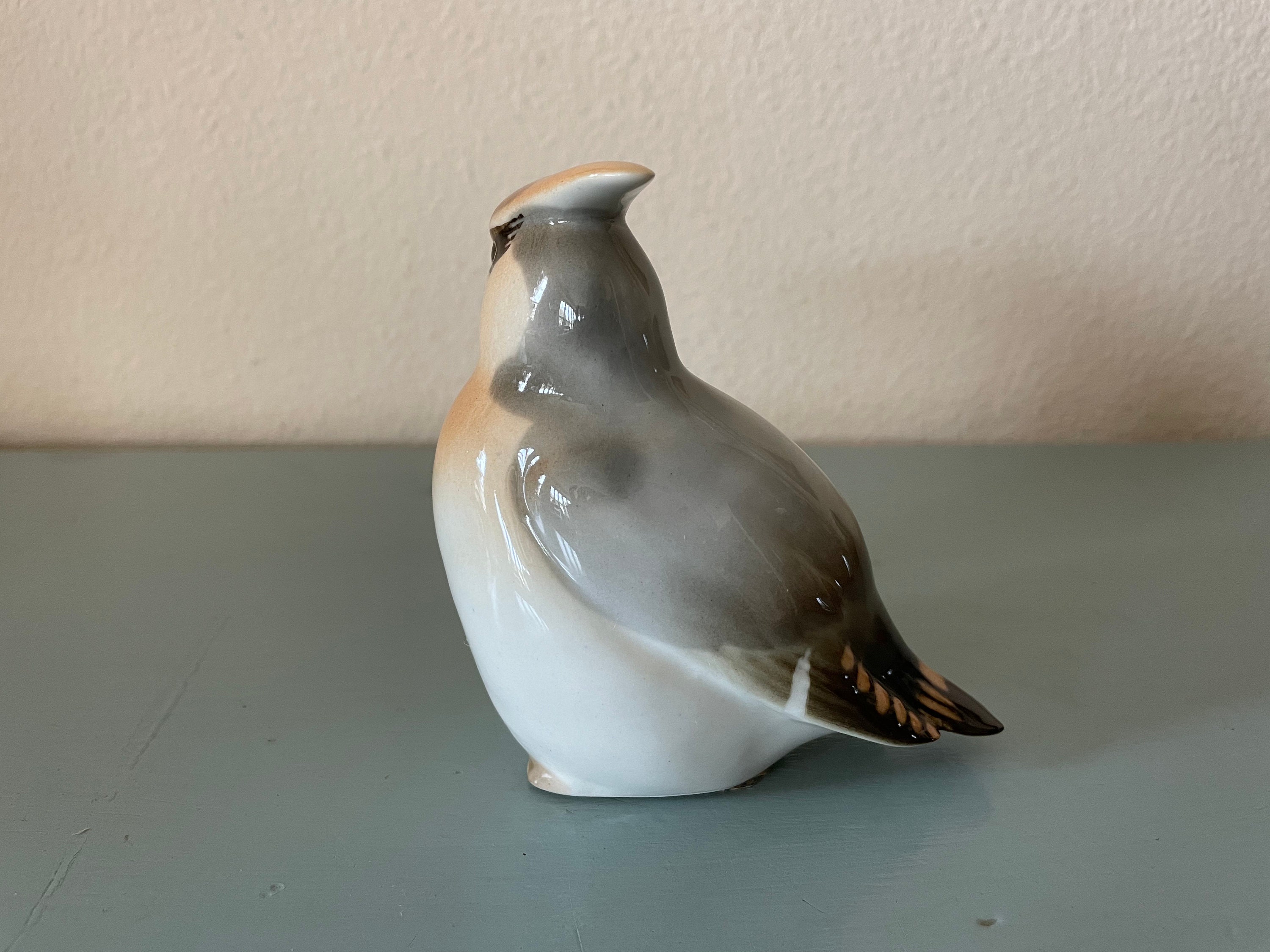 Lomonosov Porcelain Bird Figurine USSR Waxwing Figurine - Etsy