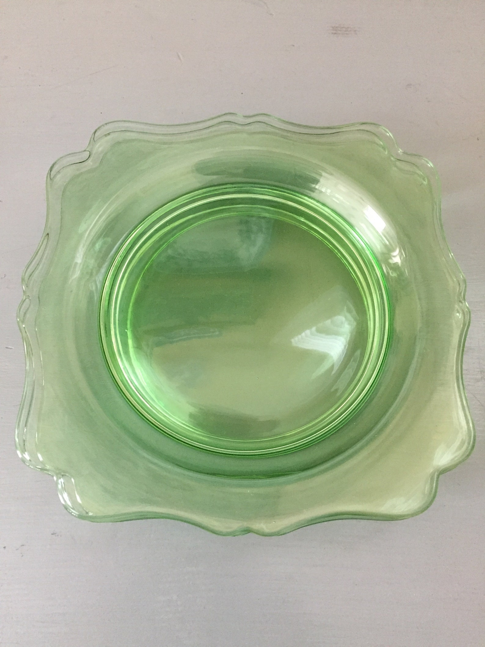Green Depression Glass Luncheon or Dessert Plates / Set of 3 - Etsy